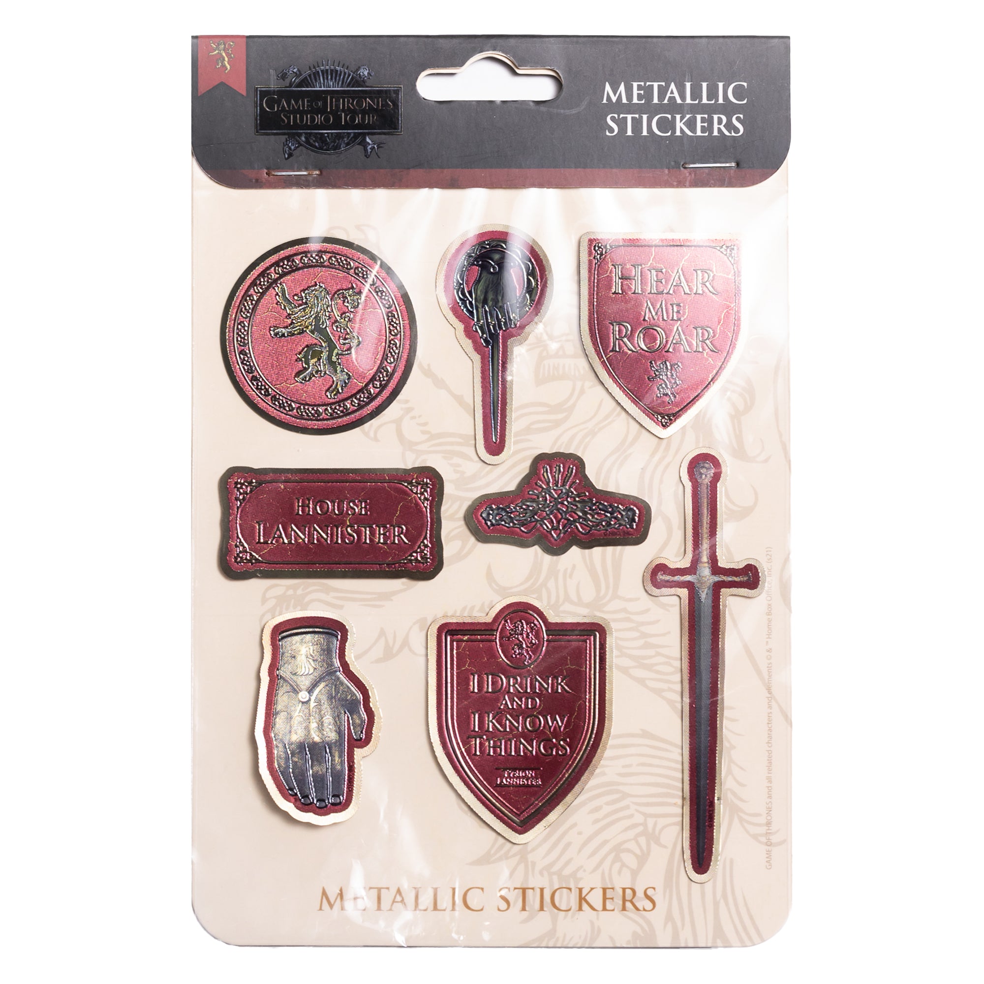 House Lannister - Metallic Sticker Pack – Game of Thrones Studio Tour
