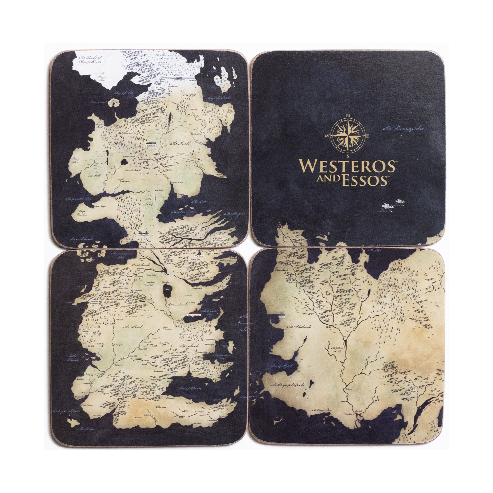 Map - 4 Pack Arrangement Coaster Set – Game of Thrones Studio Tour